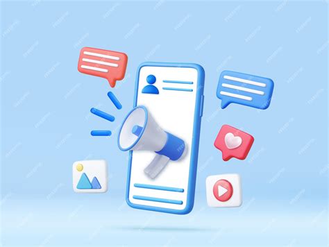 3d 메가폰 스피커 또는 라우드 스피커 불호른 프리미엄 벡터