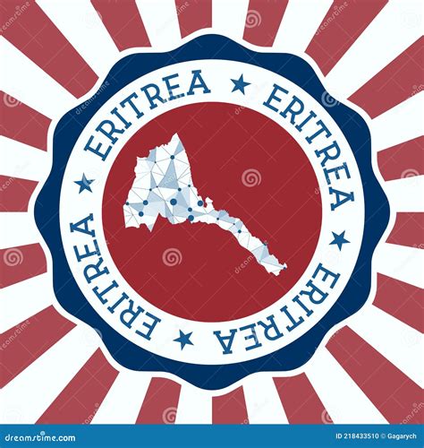 Eritrea Map Stylish Location Icon With Eritrea Map And Flag Cartoon