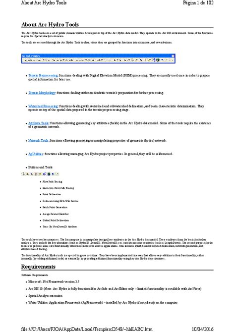 Pdf About Arc Hydro Tools