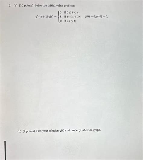 Solved 6 A 10 Points Solve The Initial Value Problem