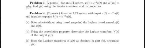 solved problem 3 2 points for an lti system