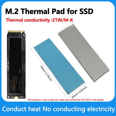 Силиконовые термопрокладки M.2, 21 Вт/мК, 70x20 мм | AliExpress