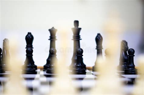 Chess Setup Close Up Strategy And Logical Play Illustrated Stock