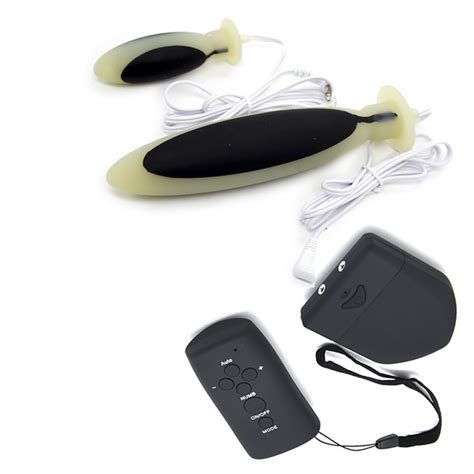 Wireless Remote Control Electro Shock Silicone Butt Plug Prostate Massager Double Output Host