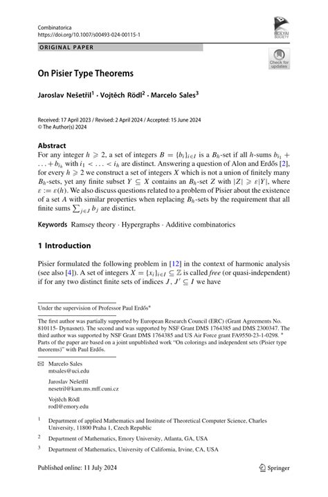 Pdf On Pisier Type Theorems