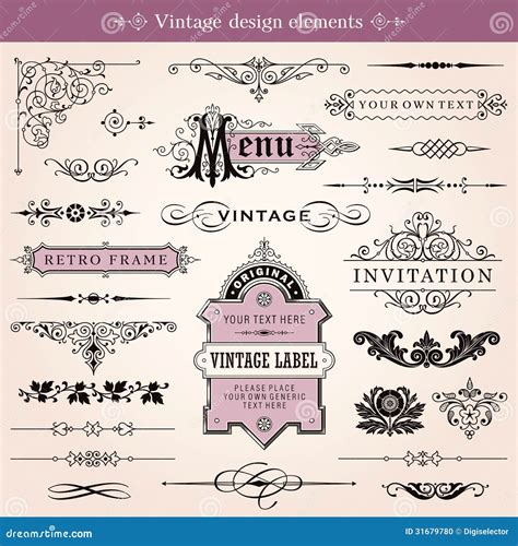 Vintage Calligraphic Design Elements And Page Decoration Stock Vector Illustration Of Design