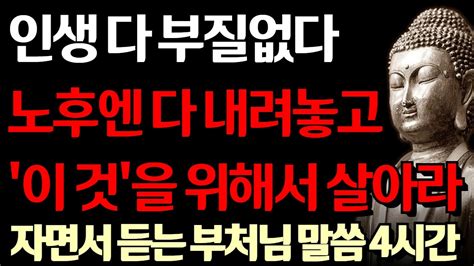 버리면 홀가분해진다 I 편안한 노후를 보내기 위해 반드시 알아야 할 진짜 나를 찾는 방법 I 자면서 듣는 부처님 말씀 4시간 L 지혜 I 오디오북 I 철학 I 독경