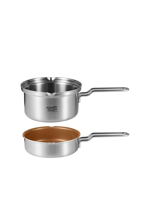 [에델코첸] 통3중 Ih 스텐 누들마스터 16cm 팬 냄비 2종 세트 코퍼and사틴 Edelkochen