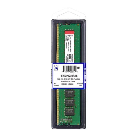 Kingston 16gb Ddr4 3200 Mhz Masaüstü Pc Ram Bellek Kvr32n22d8 16