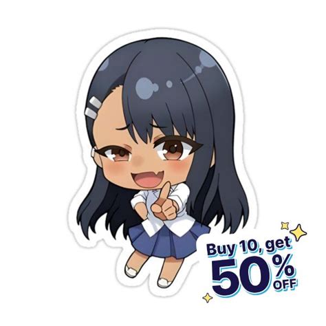 Chibi Character Icons From The Nagatoro Anime Sticker For Sale By