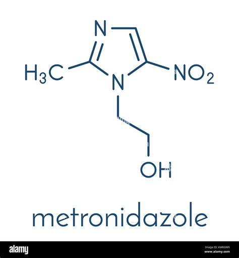 Metronidazole Antibiotic Drug Nitroimidazole Class Molecule Skeletal Formula Stock Vector