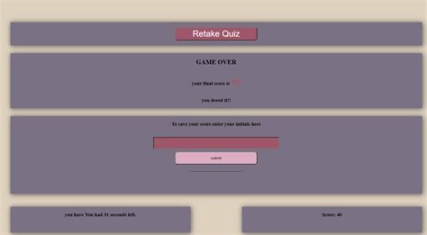Github Omnikornjsquiz An Interactive Quize Page Built Using Js