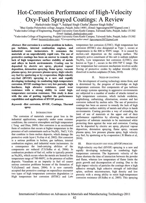 Pdf Hot Corrosion Performance Of Hvof Sprayed Coatings