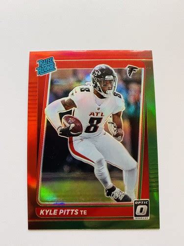 Kyle Pitts 2021 Donruss Rated Rookie Optic Preview Red Green Prizm Sp