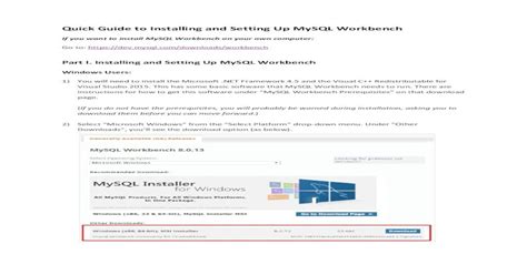 quick guide to installing and setting up mysql workbench · quick guide to mysql workbench page 5