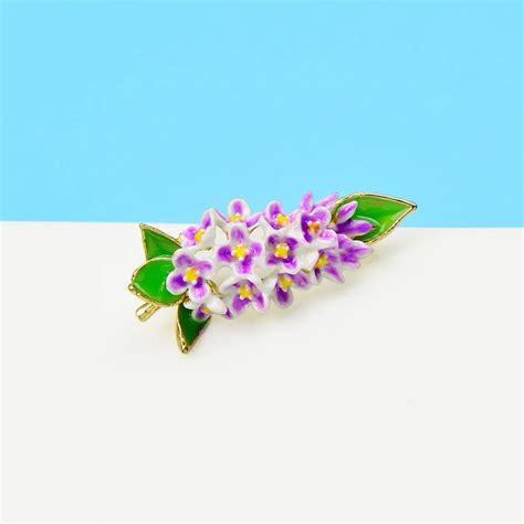 Enamel Beautiful Lilac Flower Brooches For Women Gofaer Finds Store