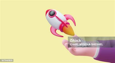 현실적인 우주 로켓은 인간의 손에서 발사됩니다 새 프로젝트 시작 남자 사업가에 대한 스톡 벡터 아트 및 기타 이미지 남자 사업가 우주 비행사 3차원 형태 Istock