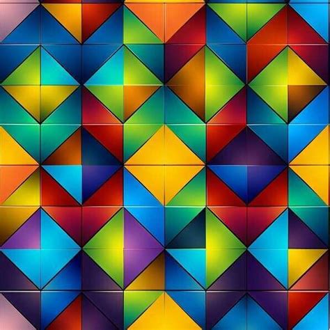 Download Colorful Geometric Pattern With Squares And Triangles Patterns