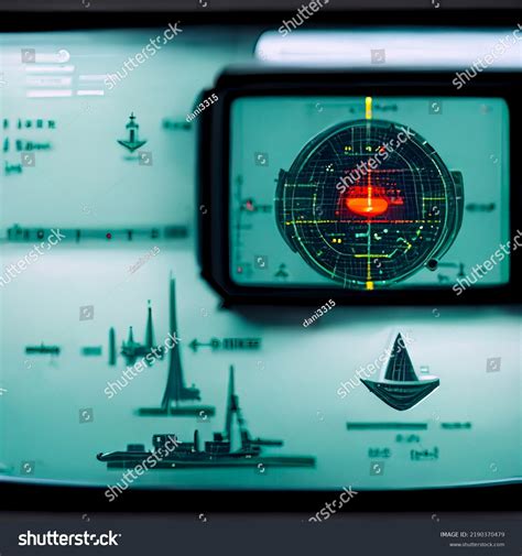 Sonar Screen Submarines Ships Radar Sonar Stock Illustration 2190370479