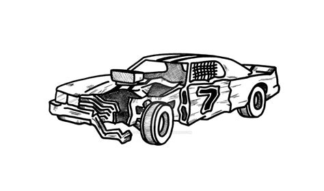 Demolition Derby Car Coloring Pages Sketch Coloring Page