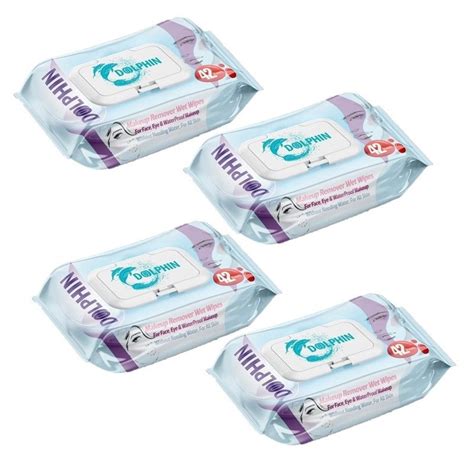 قیمت و خرید دستمال مرطوب پاک کننده آرایش دلفین کد 1 مجموعه 4 عددی