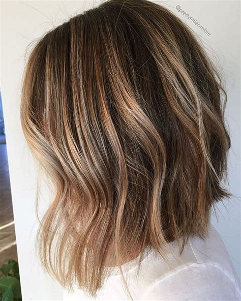 Long Brown Balayage Bob Brown Hair With Highlights And Lowlights