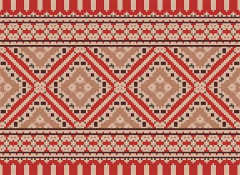 Beautiful Pixel Patterns Traditional Folk Style Geometric Ethnic