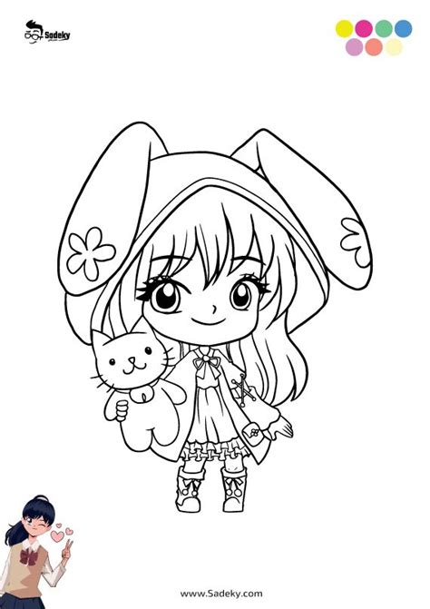 اجمل رسومات تلوين انمي بنات كيوت روعة Pdf Sadeky In 2023 Cute