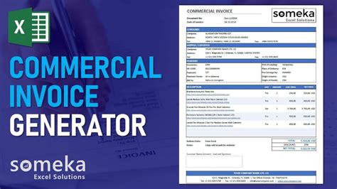 Commercial Invoice Generator Export Documentation In Excel Youtube