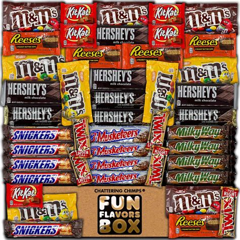 Fun Flavors Box Candy T Box Full Size Chocolate Bars Variety Pack 40