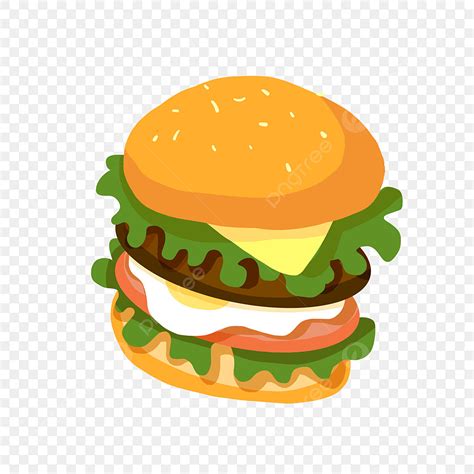 햄버거 음식 일러스트 맛있는 패스트 푸드 클립 아트 햄버거 음식 Png 일러스트 및 Psd 이미지 무료 다운로드 Pngtree