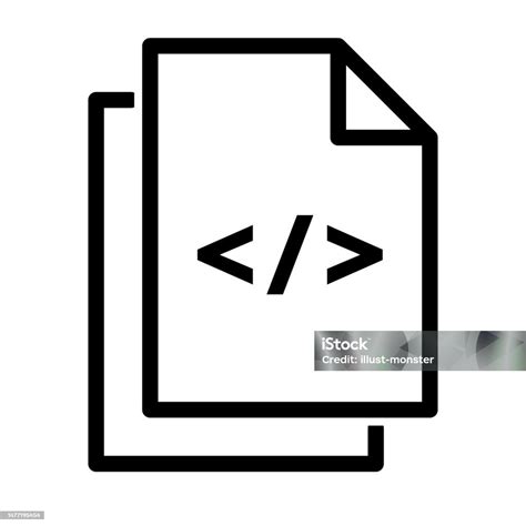 Programming Code File Icon Programming Source Code Vector Stock