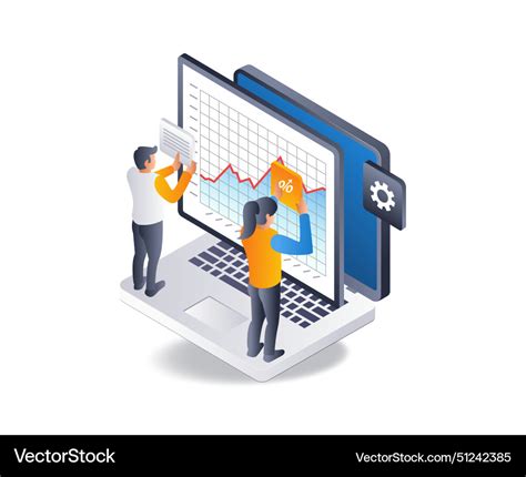 Team Analyzing Business Development Data Vector Image