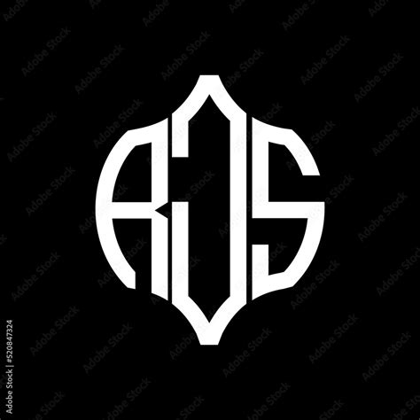 RJS Letter Logo RJS Best Black Background Vector Image RJS Monogram Logo Design For