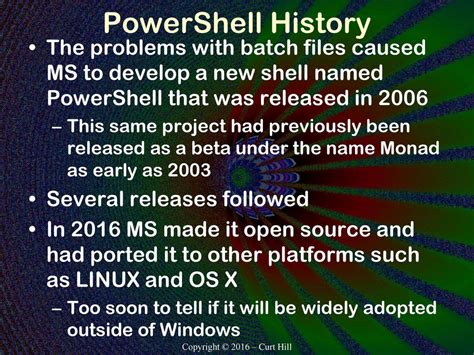 powershell introduction copyright © 2016 curt hill ppt download