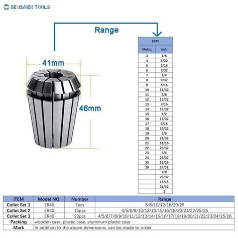 Low Price Er40 Collet Set Manufacturers In China