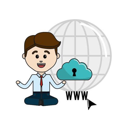 Premium Vector Man With Cloud Data Security Service