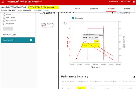 Webench® Toolstps62740 Input Transient Simulation Panel Has Not Auto Filled With Updated