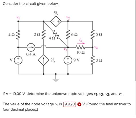 solved if v 19 00 v determine the unknown node voltages