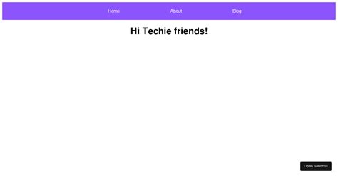 Techie Tessie React Router Codesandbox