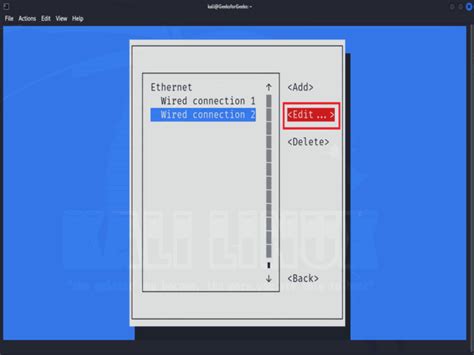 configuring ip networking with nmtui in linux geeksforgeeks