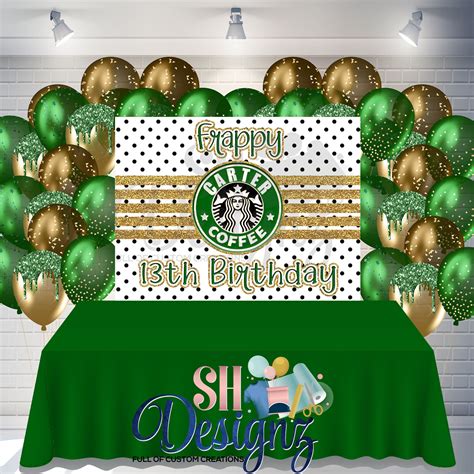 Starbucks Frappy Birthday Banner Starbucks Banner Starbucks Party