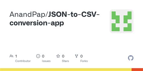 Github Anandpapjson To Csv Conversion App