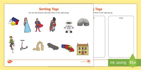 Toy Materials Sorting Activity Teacher Made