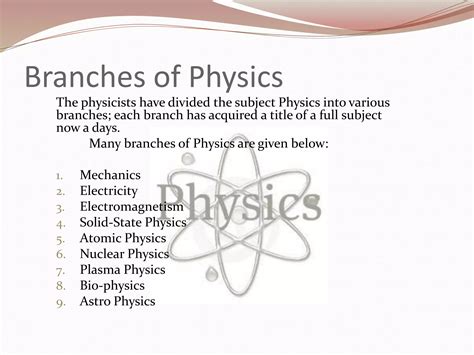 Branches Of Physics PPT