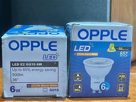 Opple Led E2 Gu10 6w 2700k Warm White Furniture And Home Living