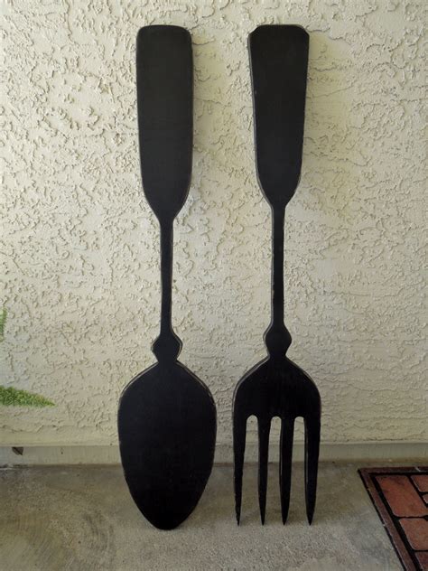 Large Wooden Spoon And Fork Wall Decor At Lara Bunton Blog