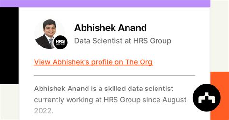 Abhishek Anand Data Scientist At Hrs Group The Org
