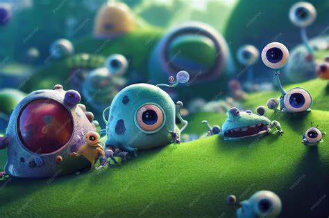 다른 박테리아 세균 바이러스 및 미생물 인체의 피부 내부 장기 또는 미생물의 녹색 표면 프리미엄 사진