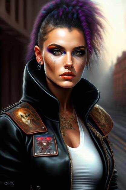 Premium Ai Image Cute Punk Scull Girl 1 1 